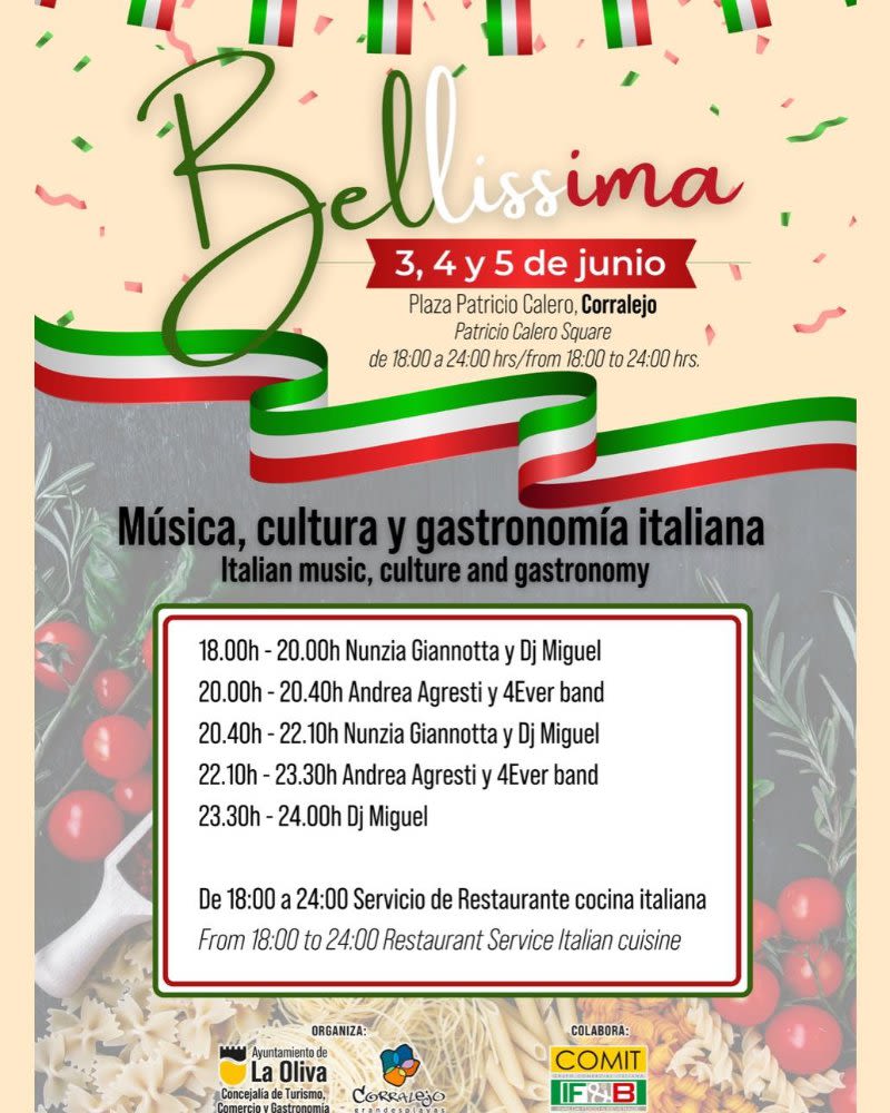 Bellissima - weekend event of Italian flavours in Corralejo, Fuerteventura