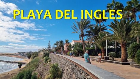 Playa del Ingles video: Walk from Yumbo to the beach - Gran Canaria 4K