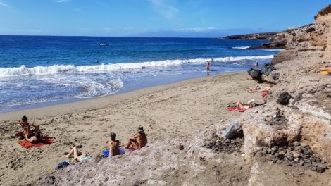 Playa de Abama, Tenerife - A public beach in front of a luxury hotel